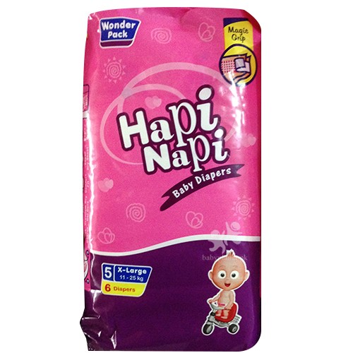 Hapi Napi Diapers (Extra Large) 6 pcs - Baby Diapers | Gomart.pk