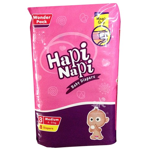 Hapi Napi Diapers (Medium) 8 pcs - Baby Diapers | Gomart.pk